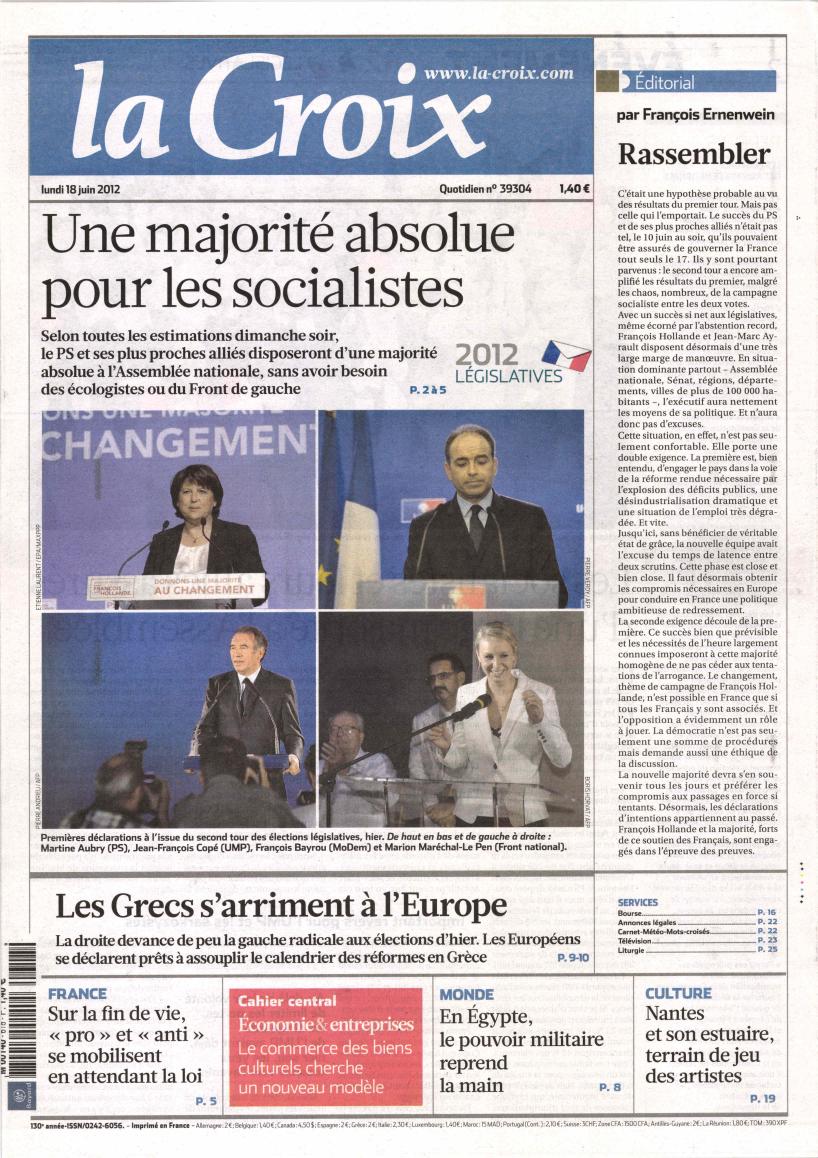 La Croix n° 618 – Abonnement La Croix | Abonnement magazine par Toutabo.com