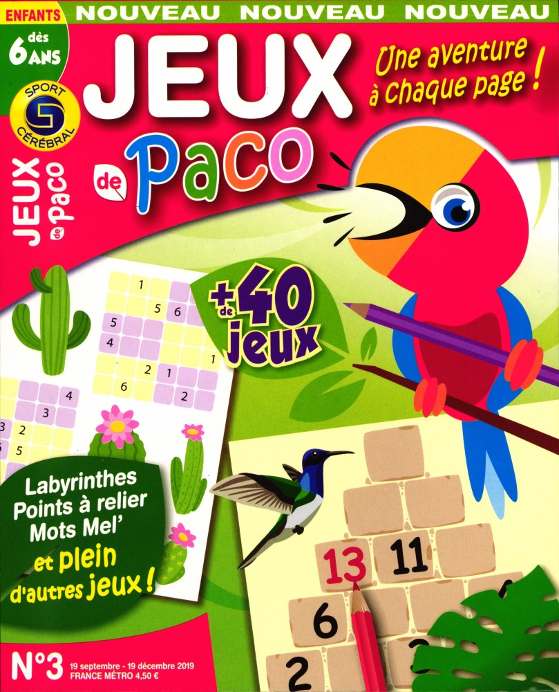 Jeux de Paco n° 3 – Abonnement Jeux de Paco | Abonnement magazine par ...